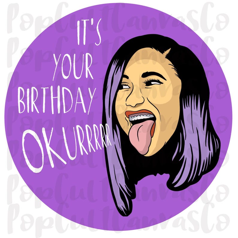 Cardi B Pop Culture, Sticker, Cake Topper, Card, PNG Download, Digital ...