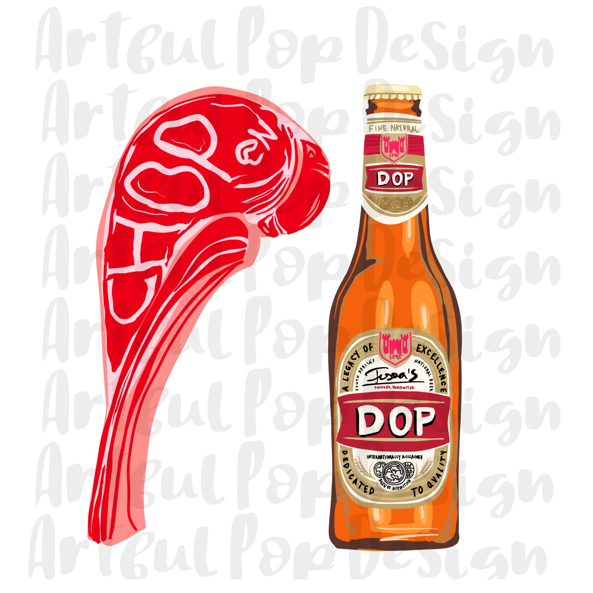 Chop En Dop Braai Illustration, Sticker, Cake Topper, Heritage Day ...