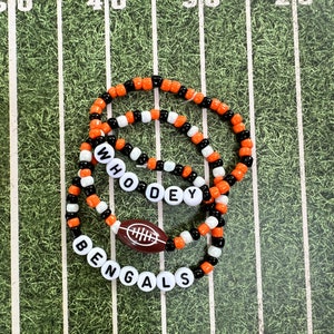 Cincinnati Bengals Bracelet Bengals Game Day Friendship Bracelet Pack ...