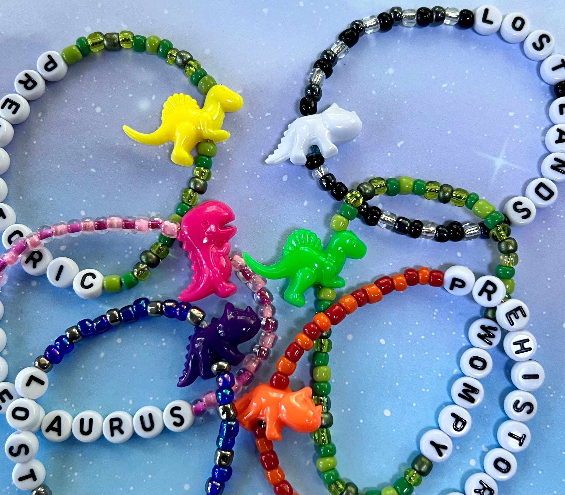 Dinosaur Themed Random Kandi Multi-packs, Customizable Premium Glass ...