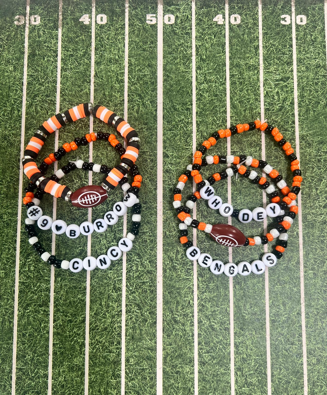 Cincinnati Bengals Bracelet Bengals Game Day Friendship Bracelet Pack ...