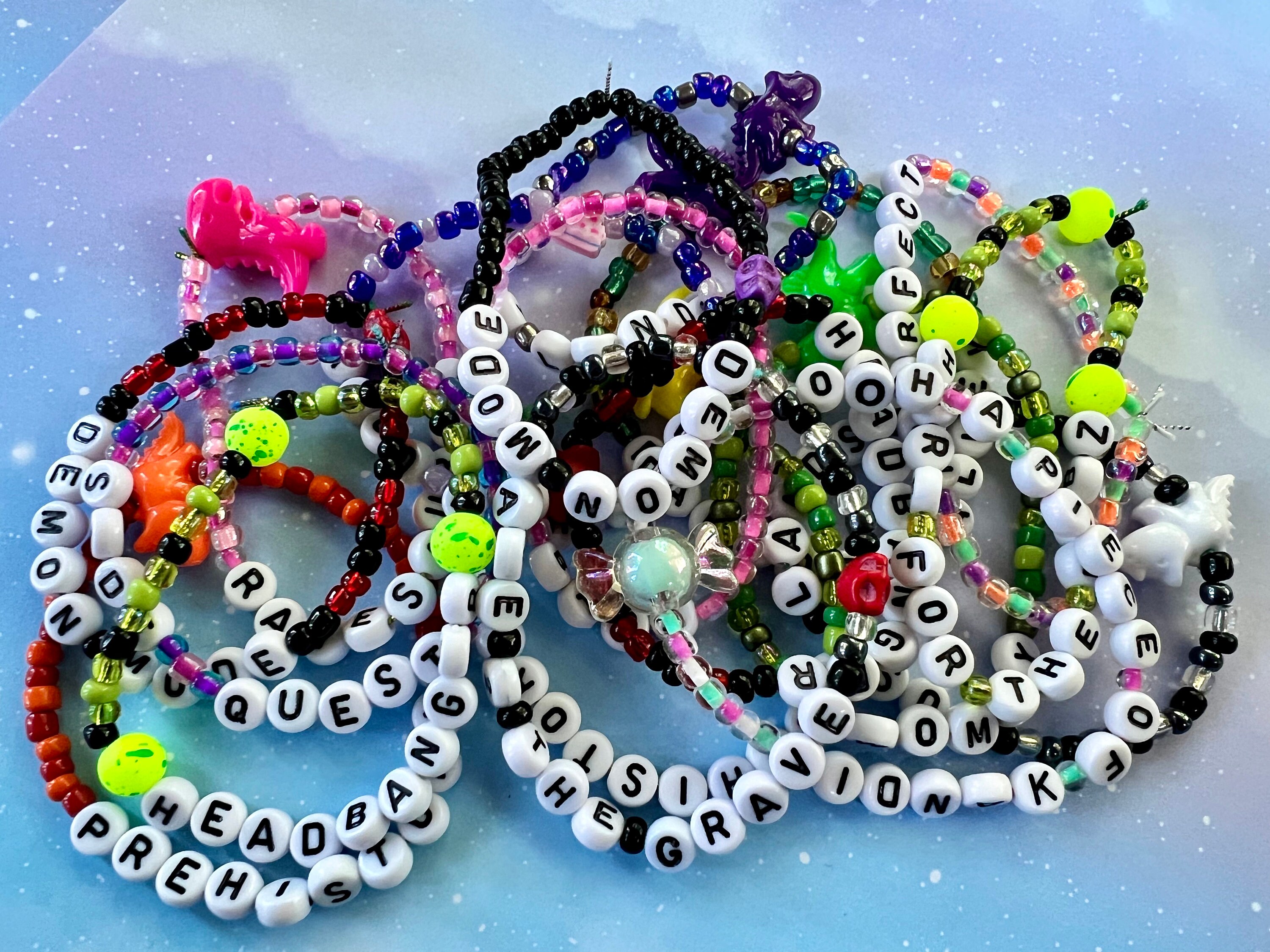 Dinosaur Themed Random Kandi Multi-packs, Customizable Premium Glass ...