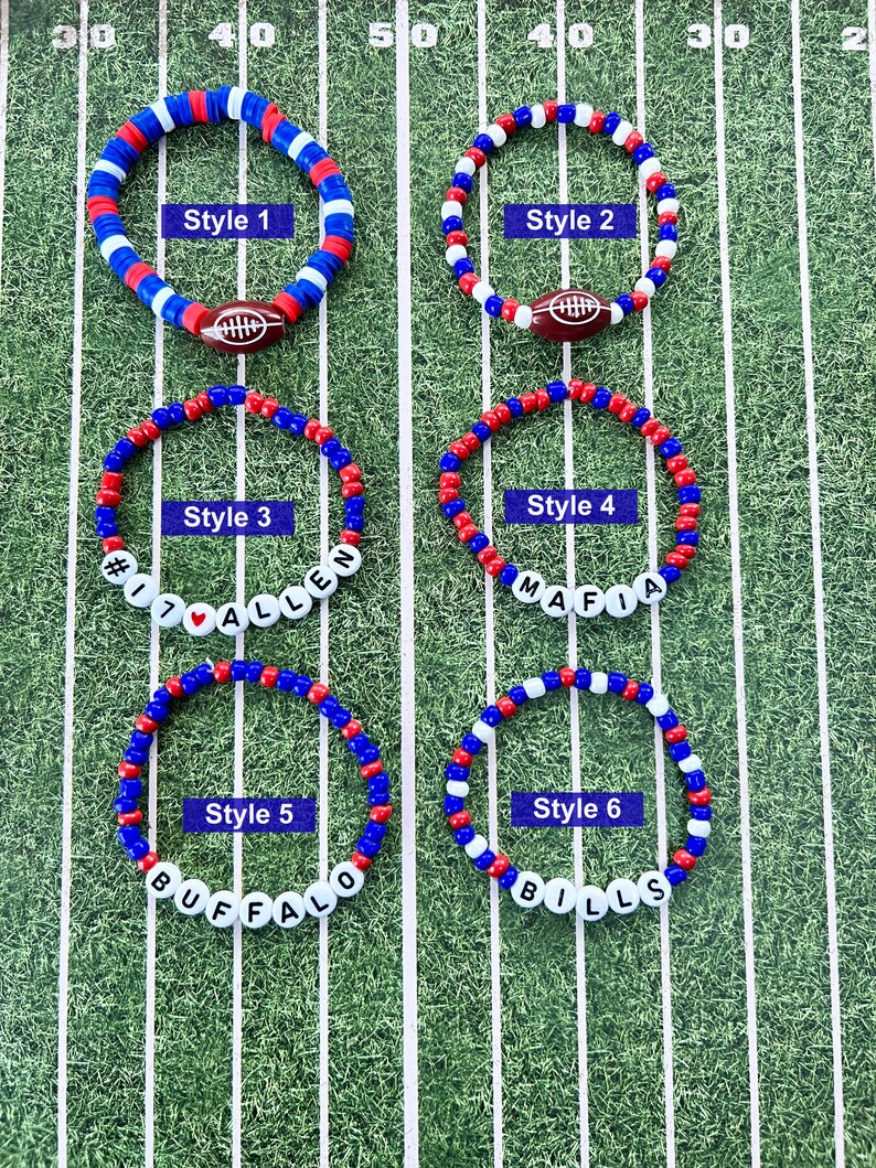 Buffalo Bills Bracelet Stack | Bills Game Day Friendship Bracelet Pack ...