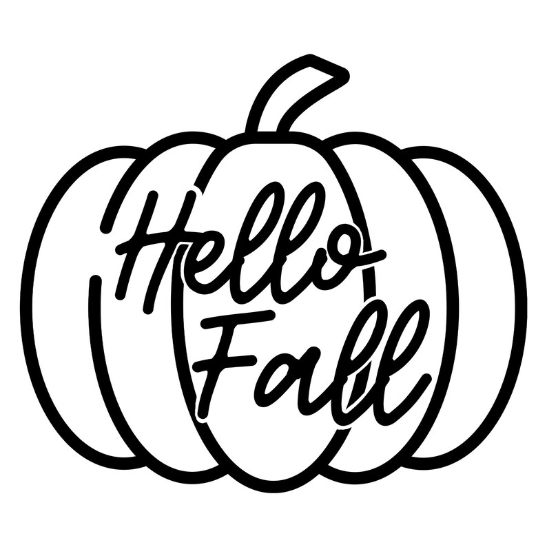 Hello Fall Pumpkin | SVG File | Door Sign, T-shirt, Hat Design - Etsy