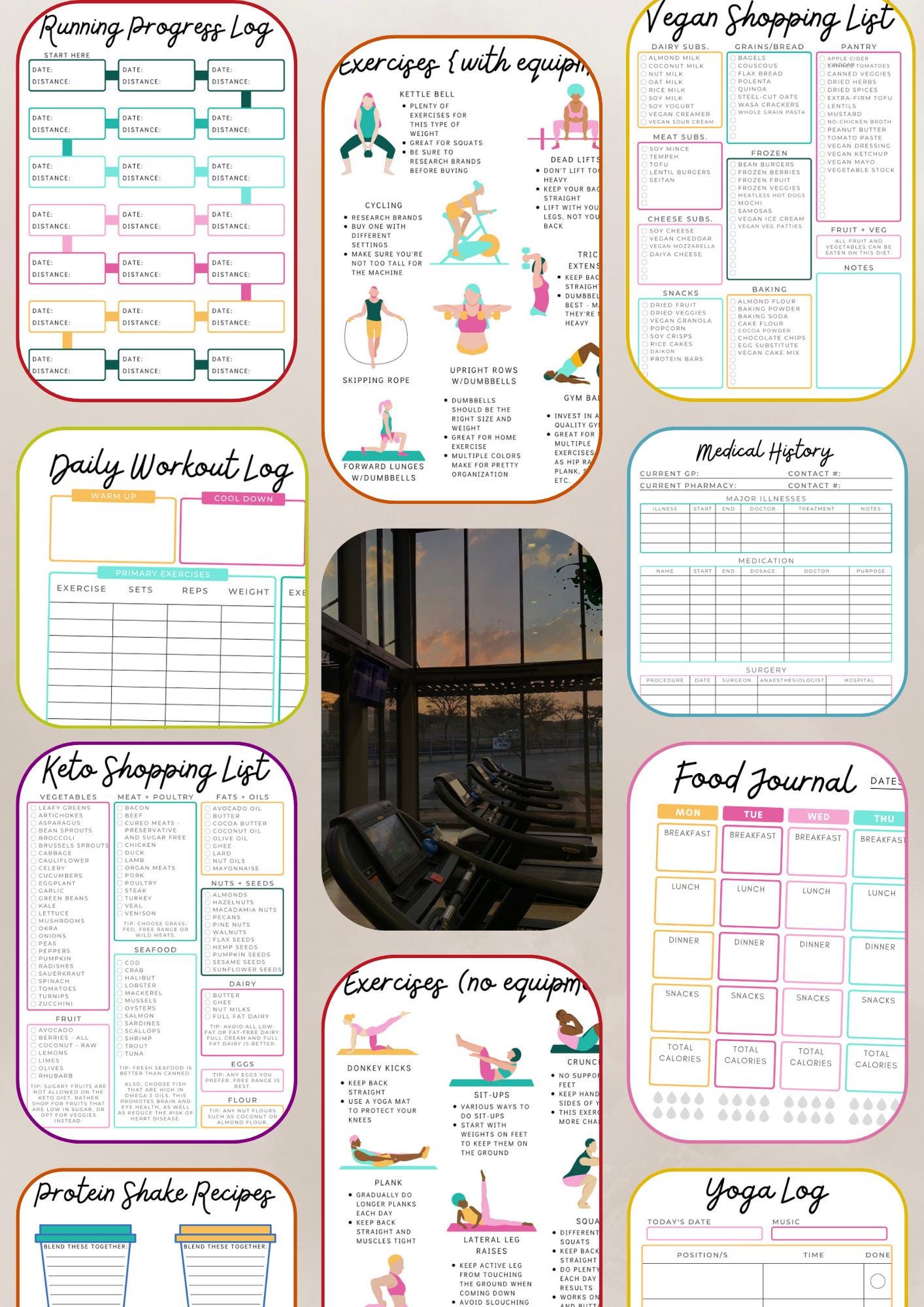 All in One Fitness Planner|fitness & Food Journal|meal Planner|weight ...