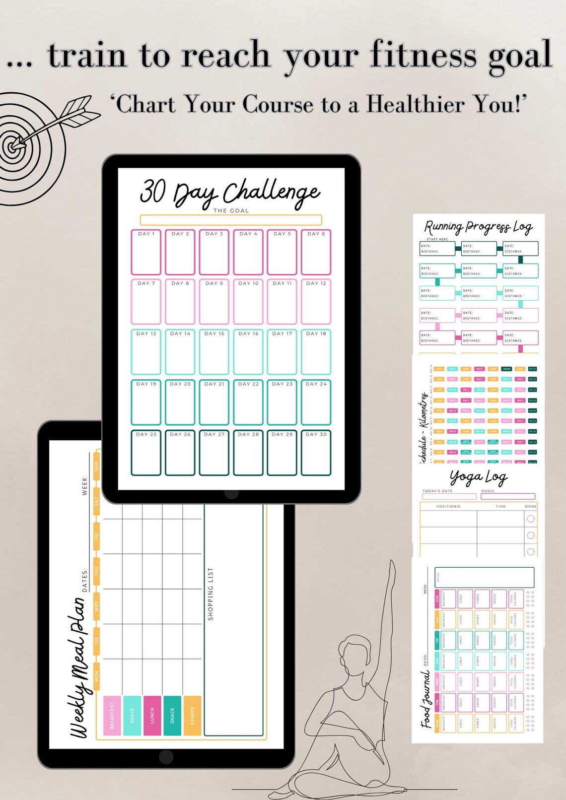 All in One Fitness Planner|fitness & Food Journal|meal Planner|weight ...