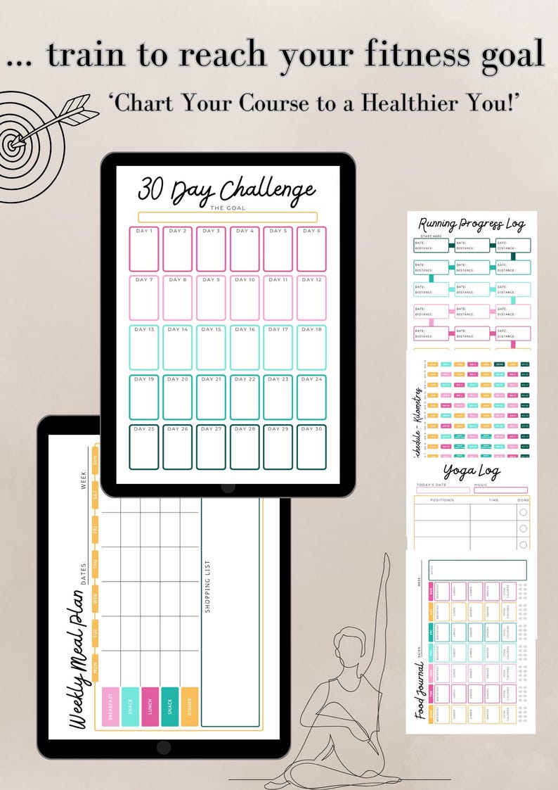 All in One Fitness Planner|fitness & Food Journal|meal Planner|weight ...
