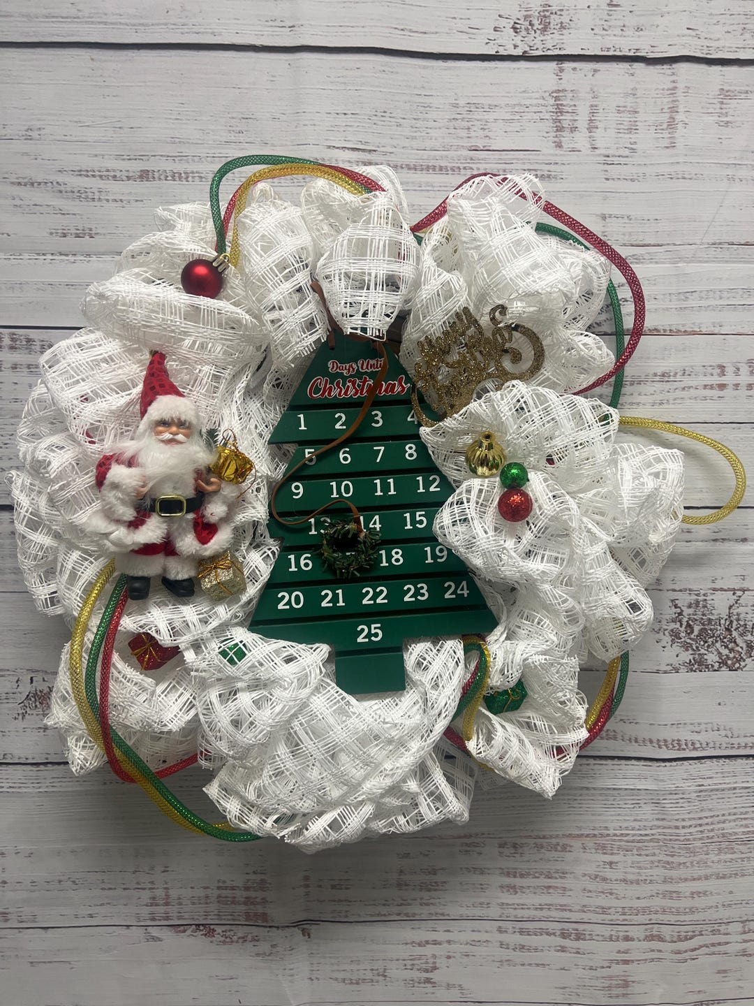 Large Holiday “days Until Christmas” Countdown Wreath - Etsy