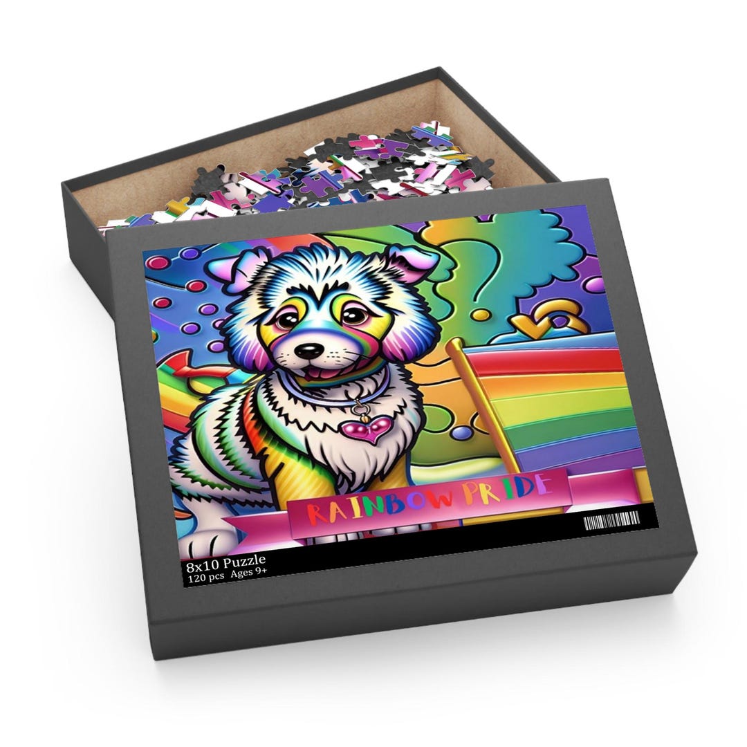 Puzzle LGBT Dog Pride Flag Ribbon 120 252 500 Piece, Jigsaw, Game ...