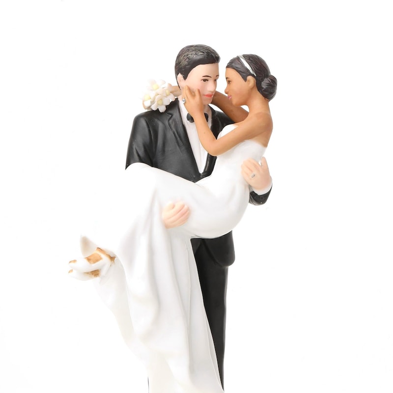 Black Bride White Groom Wedding Cake Topper - Etsy