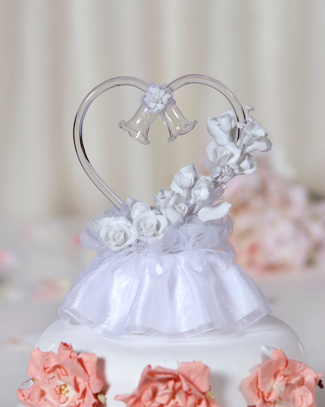 White Porcelain Rose Cake Topper - Etsy