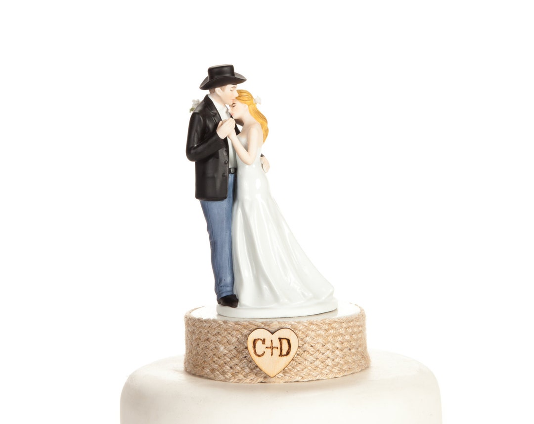 Custom Personalized Western Bride and Groom Wedding Cake Topper ...