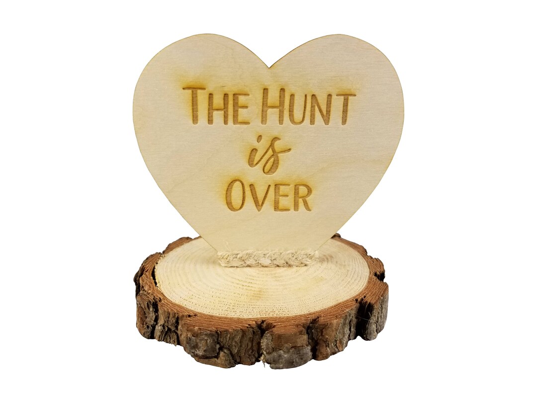 The Hunt is Over Wood Rustic Wedding Cake Topper Country Western Barn ...