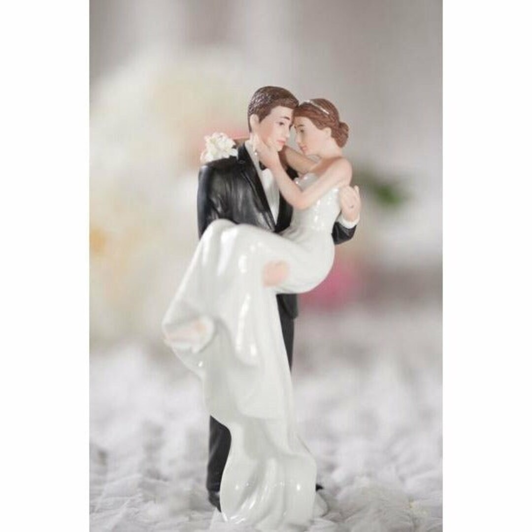 Groom Holding Bride Traditional Wedding Cake Topper Figurine Custom ...