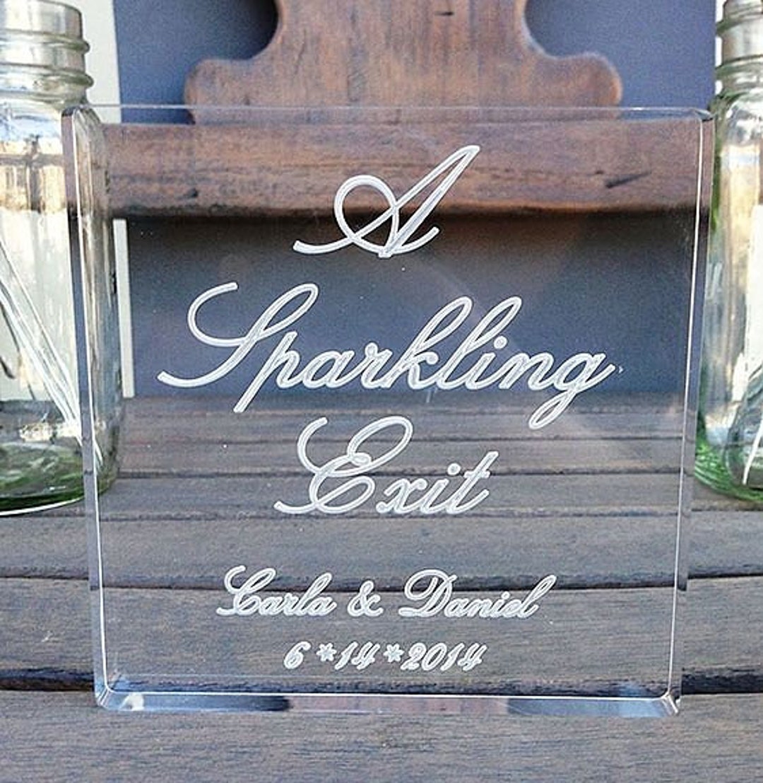 A Sparkling Exit Sparkler Sign - Personalized - Etsy