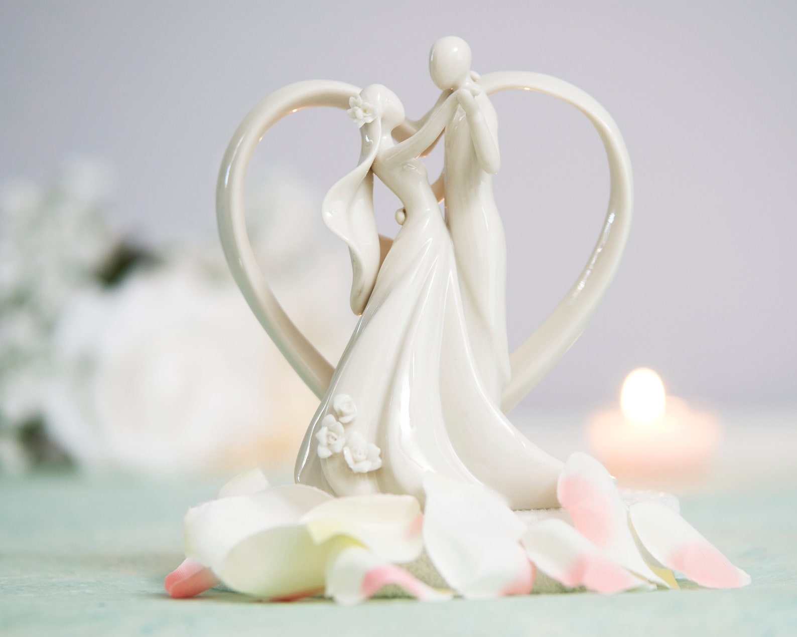 Stylized Dancing Wedding Cake Topper Figurine Bride an Groom Modern ...