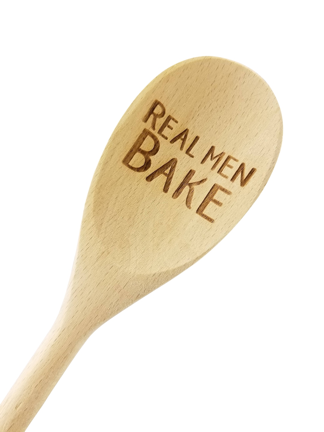 Engraved Real Men Bake Wood Spoon Gift 14 Inch Host Gift, Birthday Gift ...