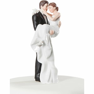 Groom Holding Bride Traditional Wedding Cake Topper Figurine - Custom ...