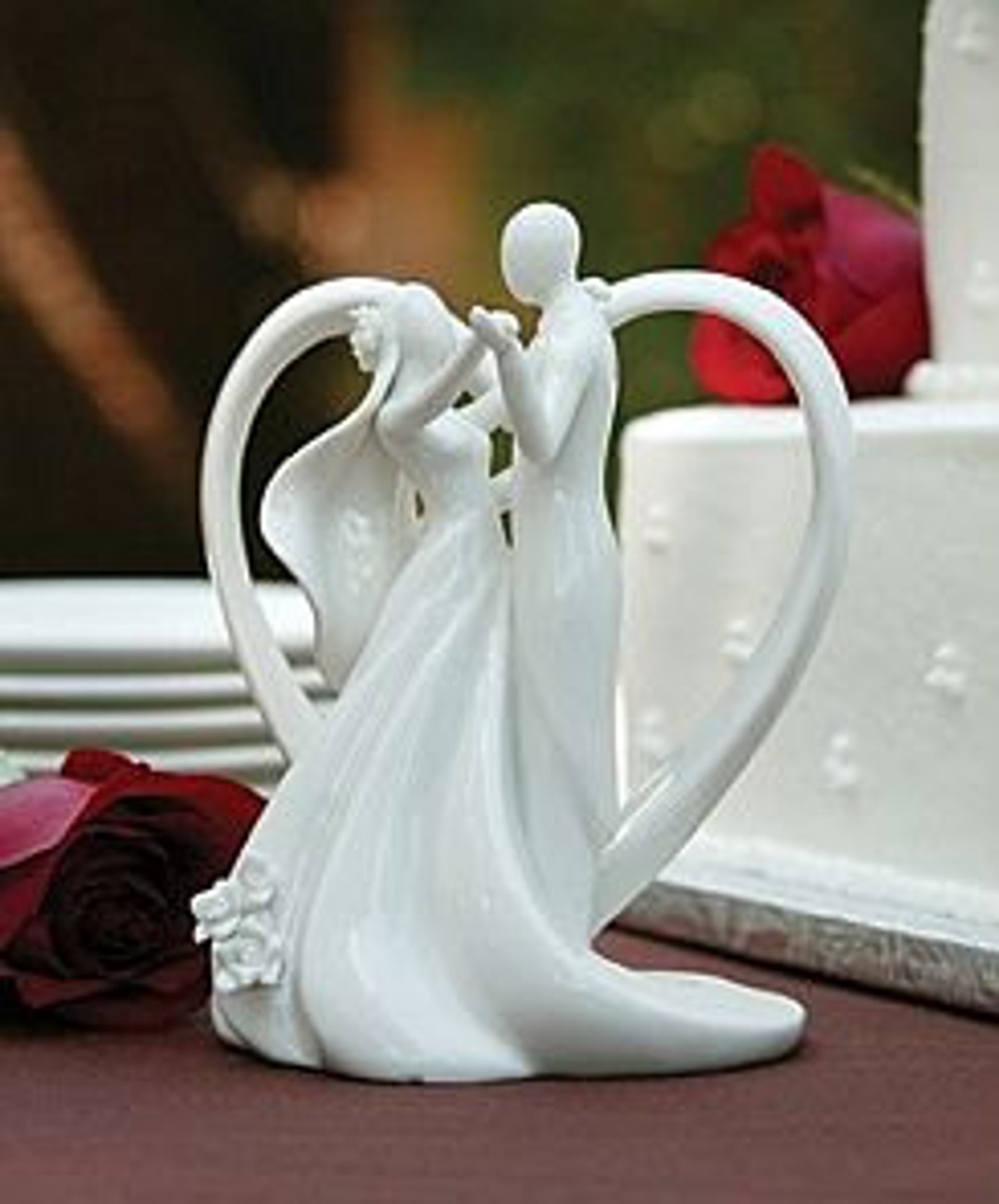 Stylized Dancing Wedding Cake Topper Figurine Bride an Groom Modern ...