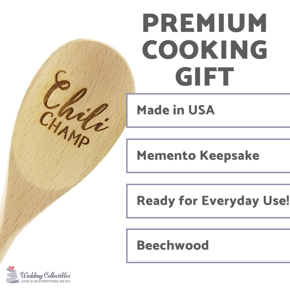 Engraved Chili Champ Wood Spoon Chili Cook off Prize Trophy - 14 Inch ...