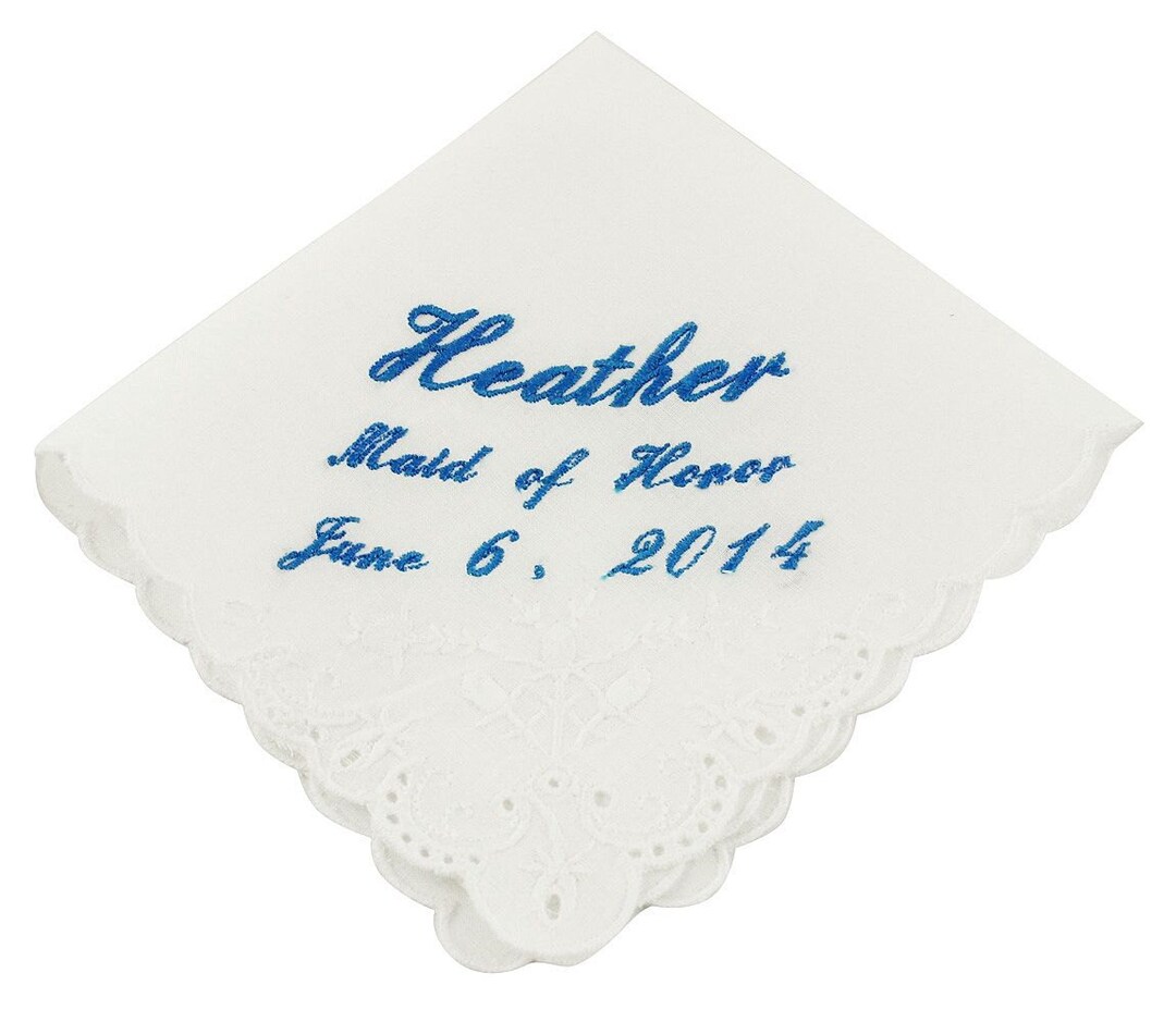 Cursive Custom Maid of Honor Wedding Handkerchief - Etsy