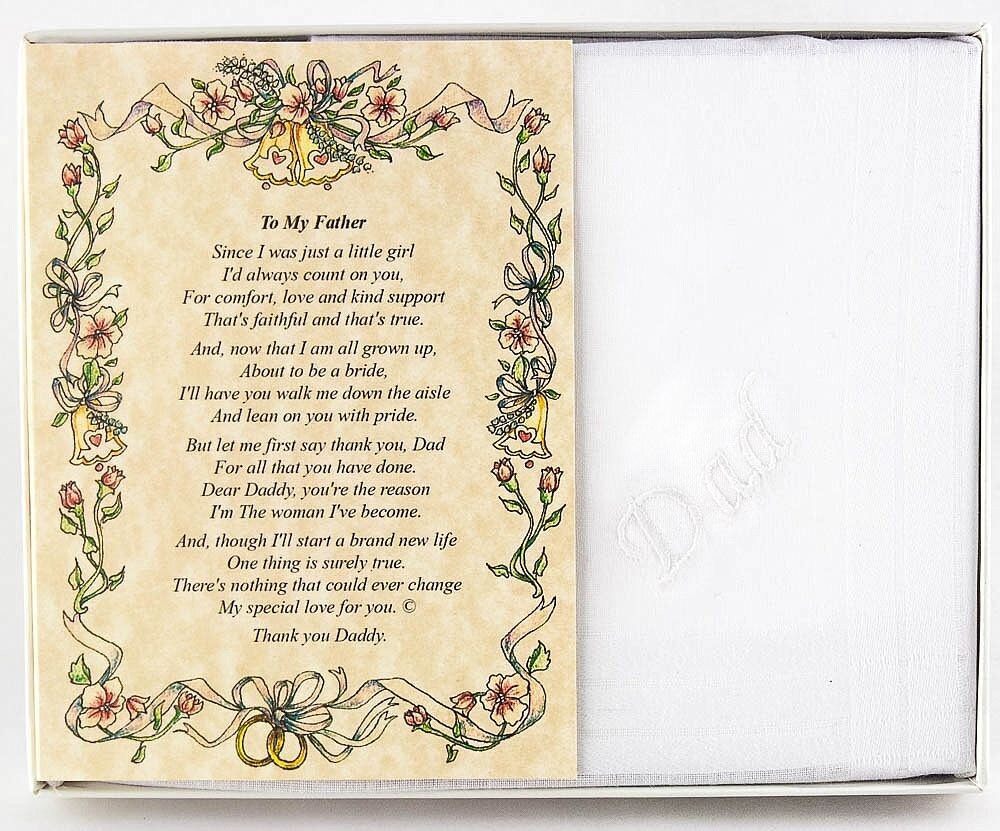 Personalized From the Bride to Her Father Wedding Handkerchief - Etsy