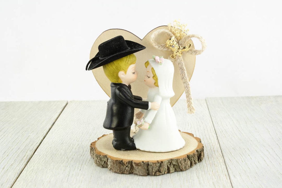 Western Cowboy Wedding Cake Topper Wooden Country Western Barn Farm ...