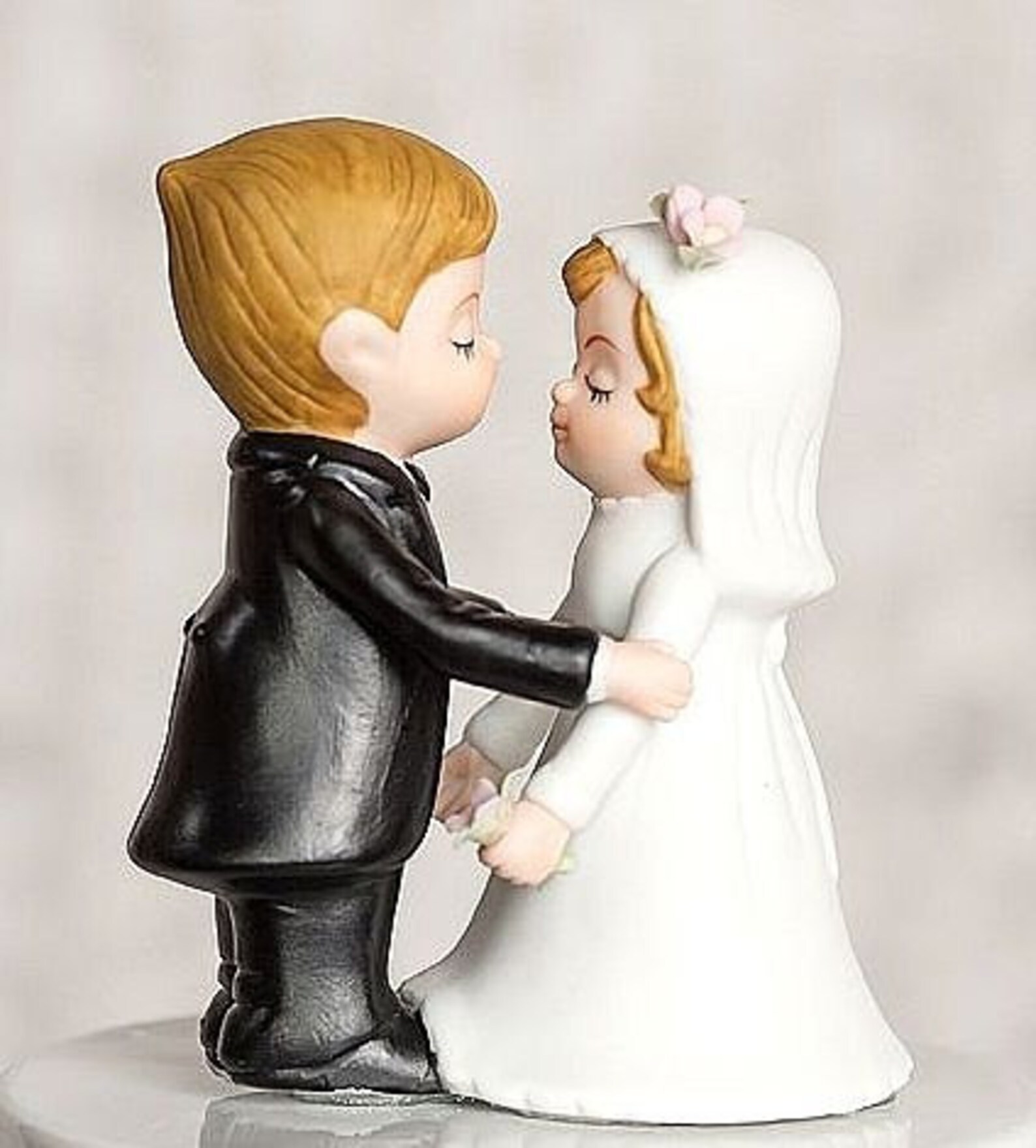 Cute Bride and Groom Wedding Figurine Custom Painted Hair | Etsy