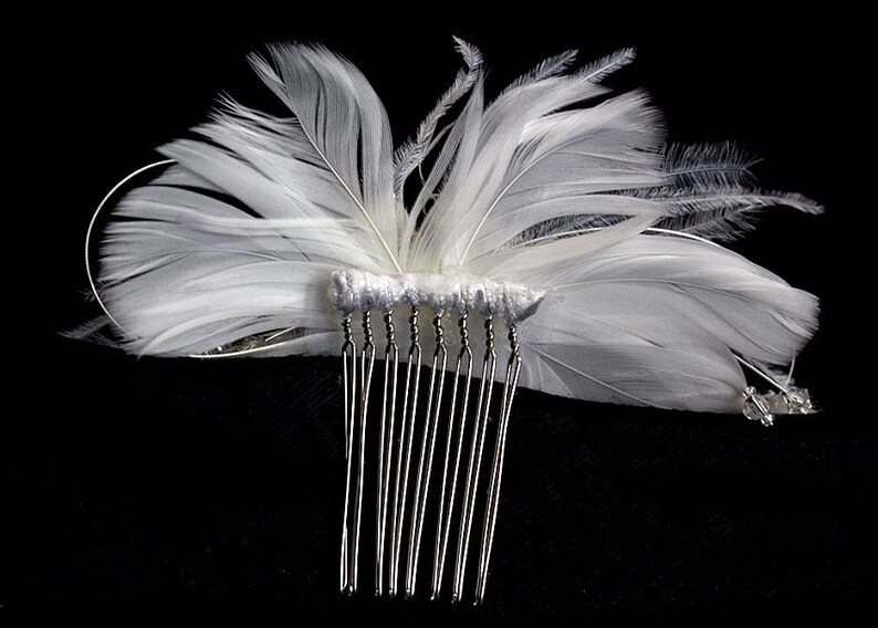 Boho Chic Feather and Crystal Comb - Etsy
