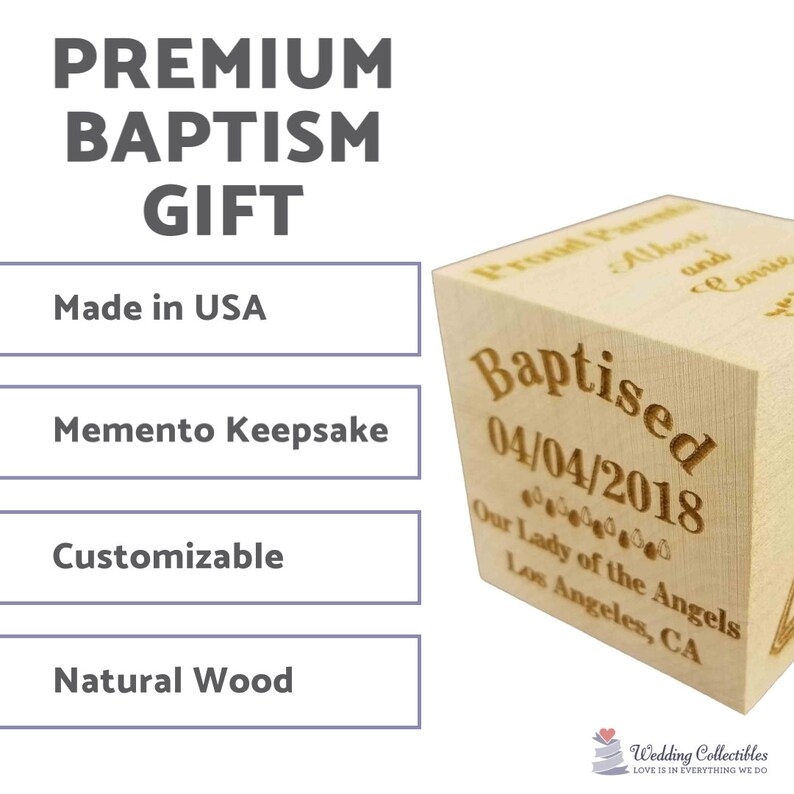 Custom Engraved BIG Baby's Baptism Christening Dedication Block 2024 ...