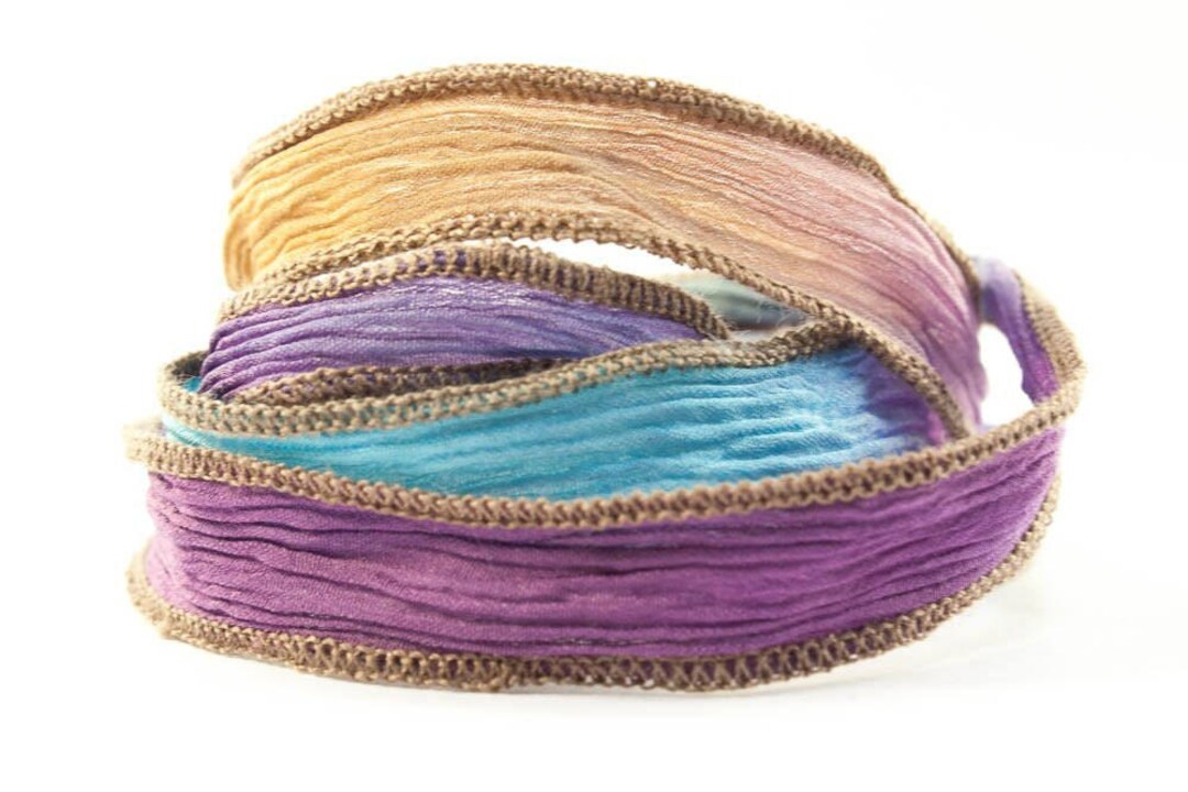 Mocha Purple Flash Handmade Silk Ribbon Blue Purple - Etsy