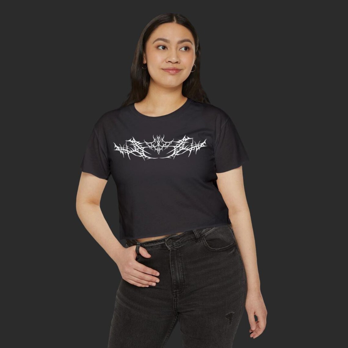Cybersigilism Black Crop Top, Cyber Sigilism Tee Shirt, Metalhead T ...