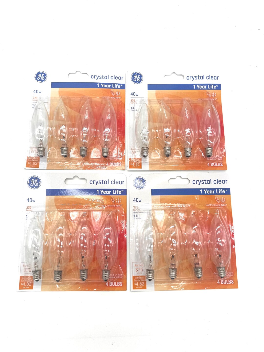GE Crystal Clear 40W Candelabra Bulb 16 Ct - Etsy