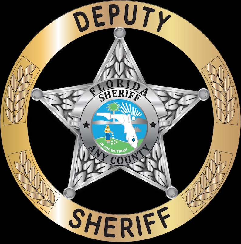 Florida FL County Sheriff Deputy Star in Circle Badge Vector File .ai ...