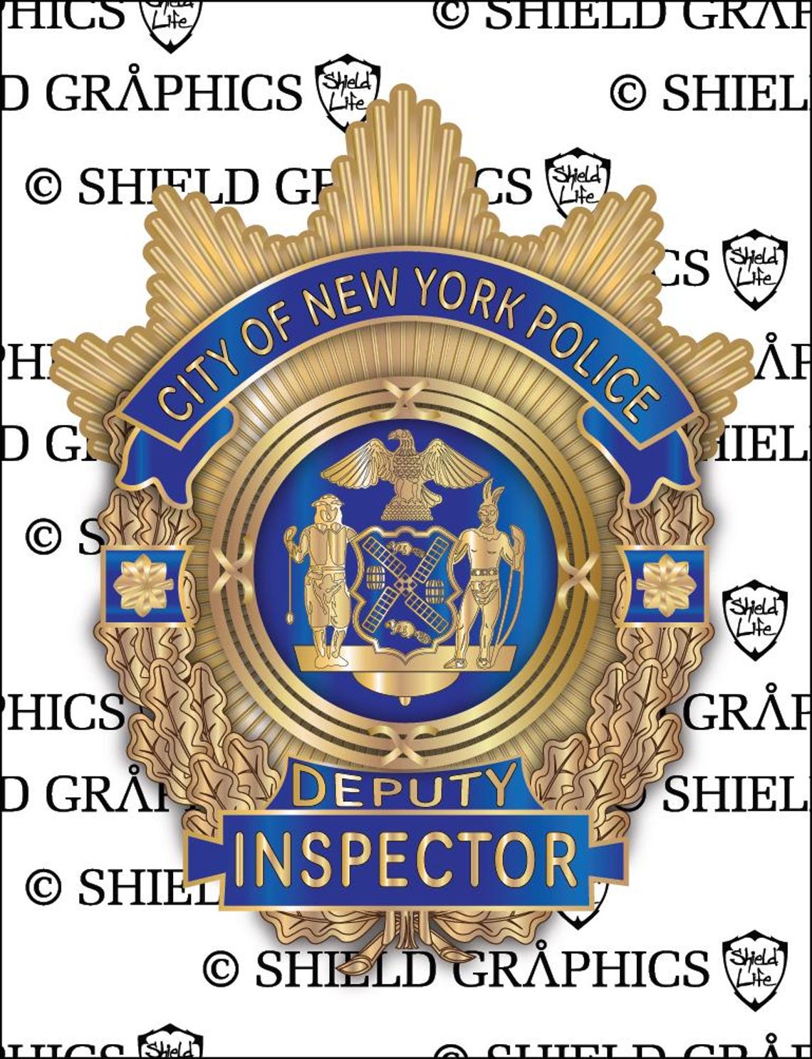 New York Police NYPD Deputy Inspector Badge Vector File .eps - Etsy