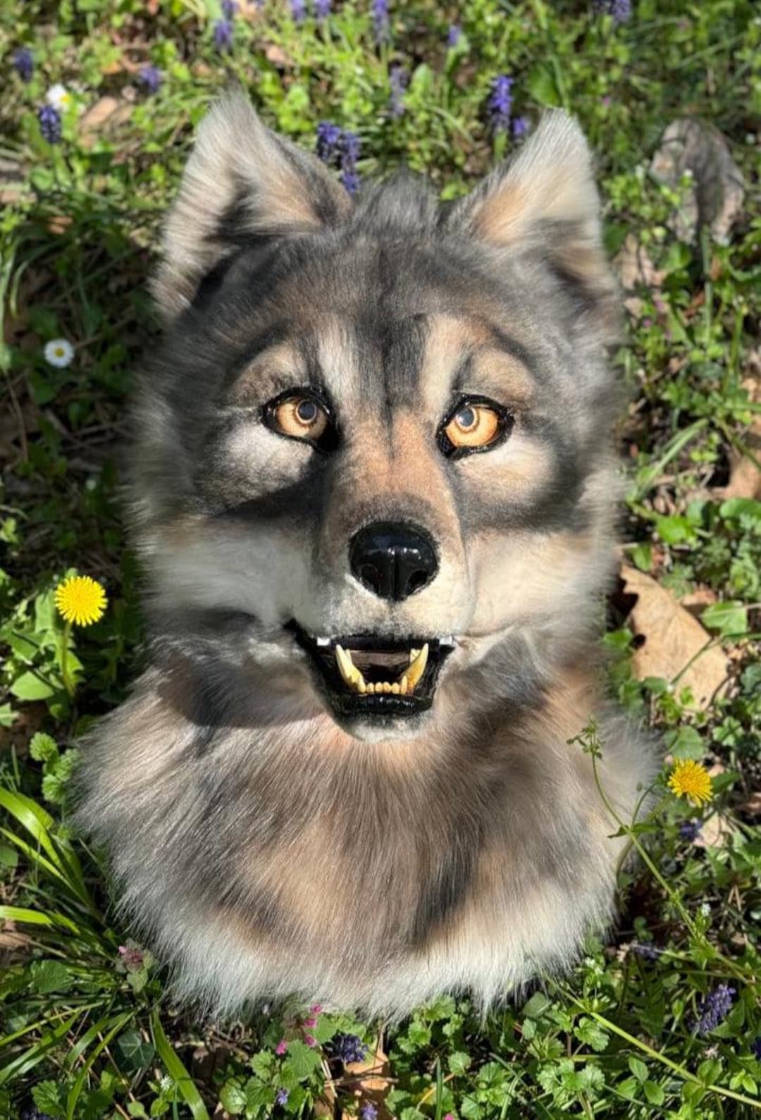 Realistic Wolf Mask. Realistic Fursuit Wolf Mask - Etsy