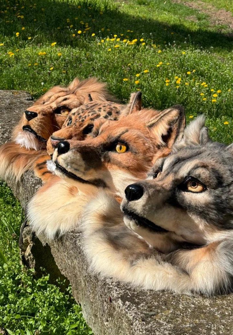 Realistic Wolf Mask. Realistic Fursuit Wolf Mask - Etsy