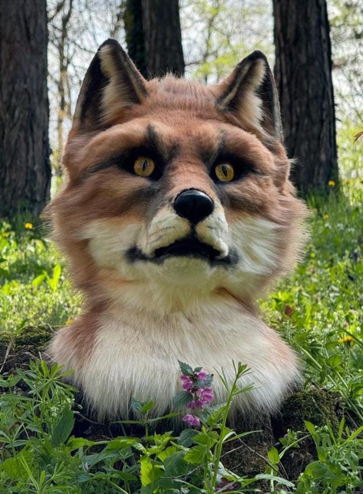 Fox Mask. Realistic Fox Mask. Fursuit Fox Mask - Etsy