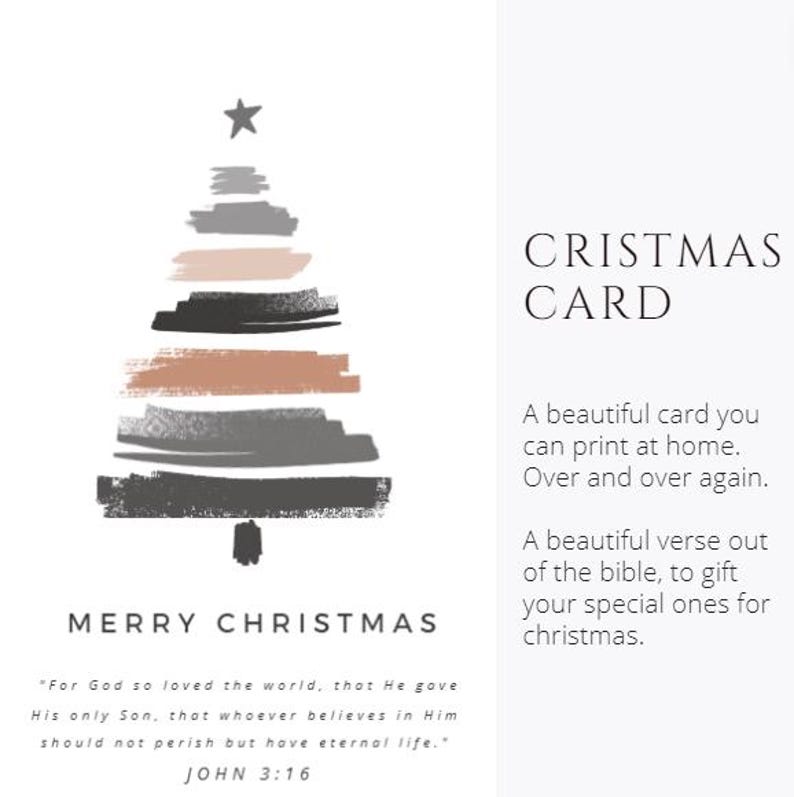 Christmas Card With Bible Verse - Etsy