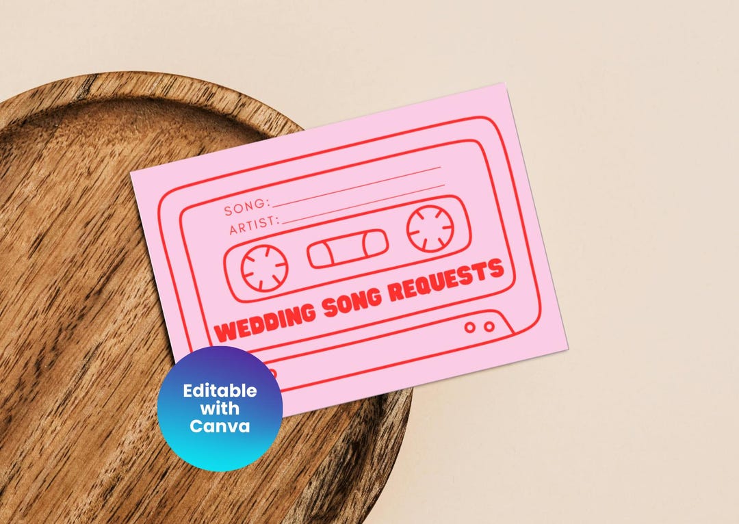 EDITABLE Engagement Party and Wedding Activity Card Wedding Song ...