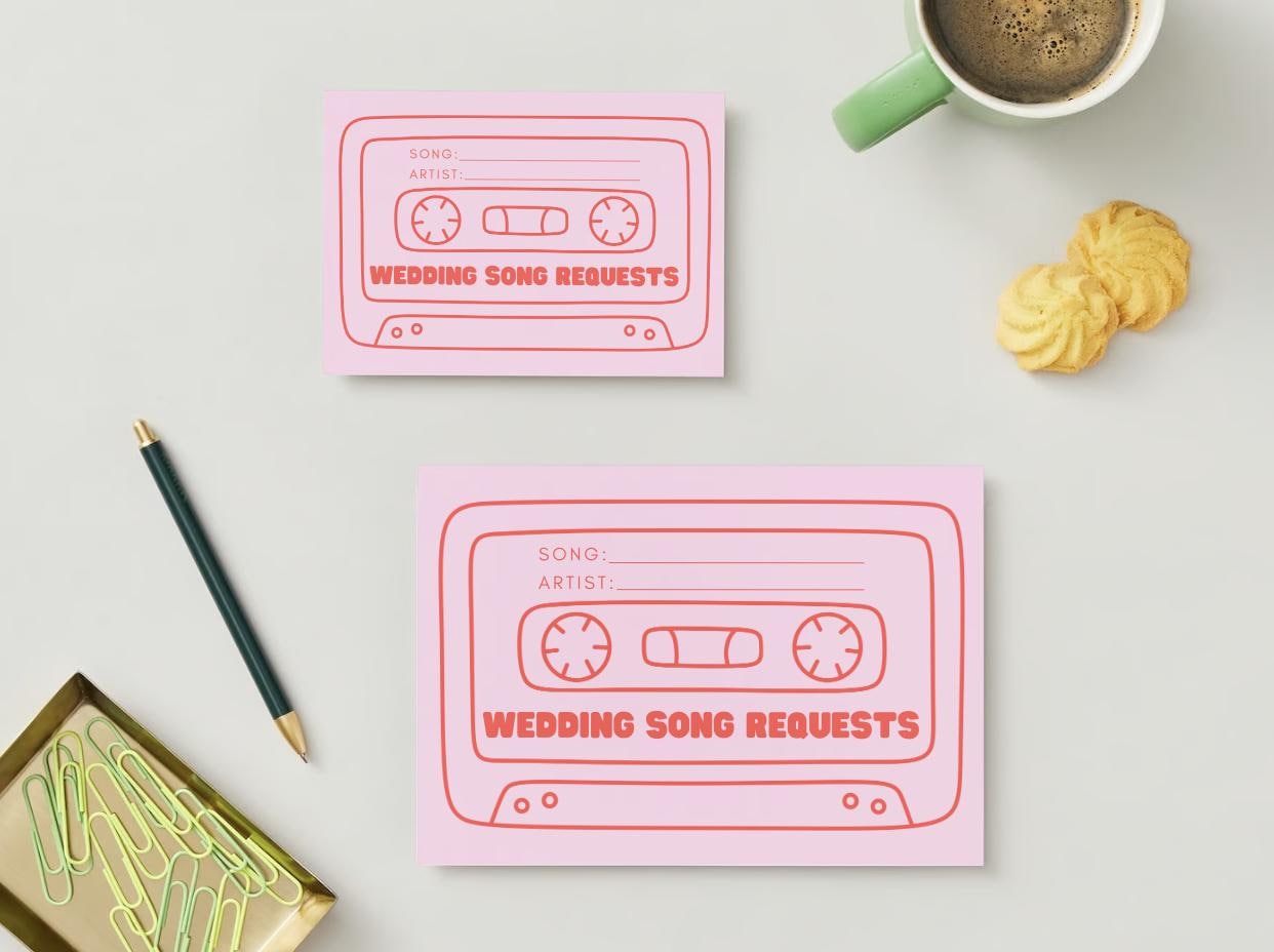 CUSTOMIZABLE Engagement Party and Wedding Activity Card Wedding Song ...