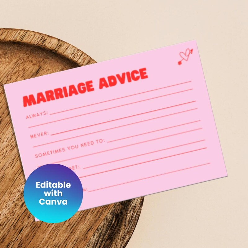 Marriage Advice Card - Etsy