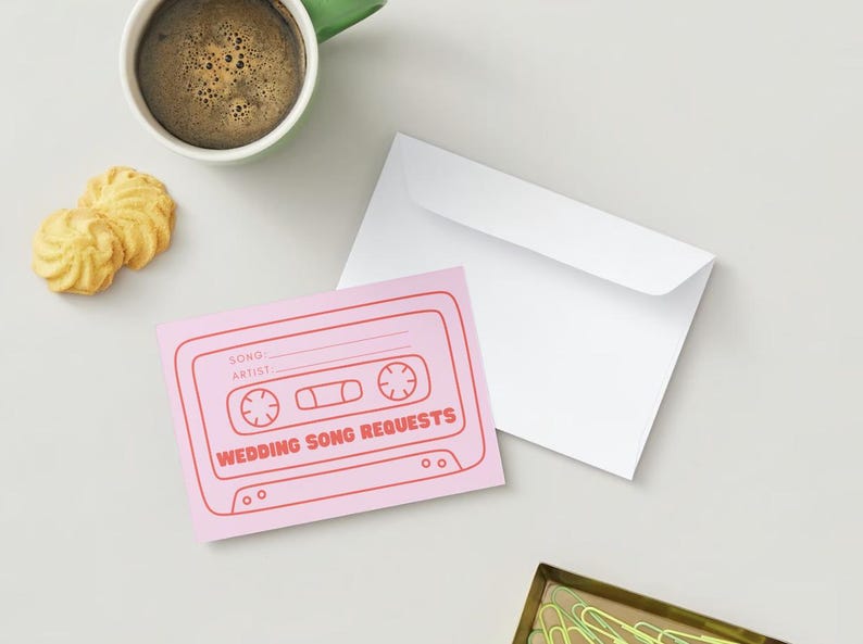 CUSTOMIZABLE Engagement Party and Wedding Activity Card Wedding Song ...