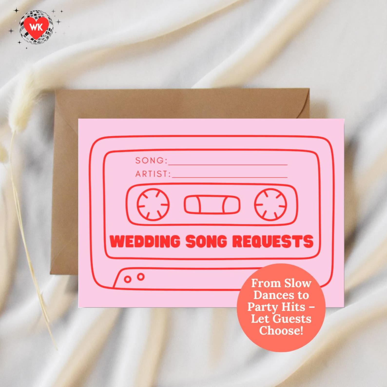 Editable Wedding Song Request Cards – Printable Reception Music Request ...