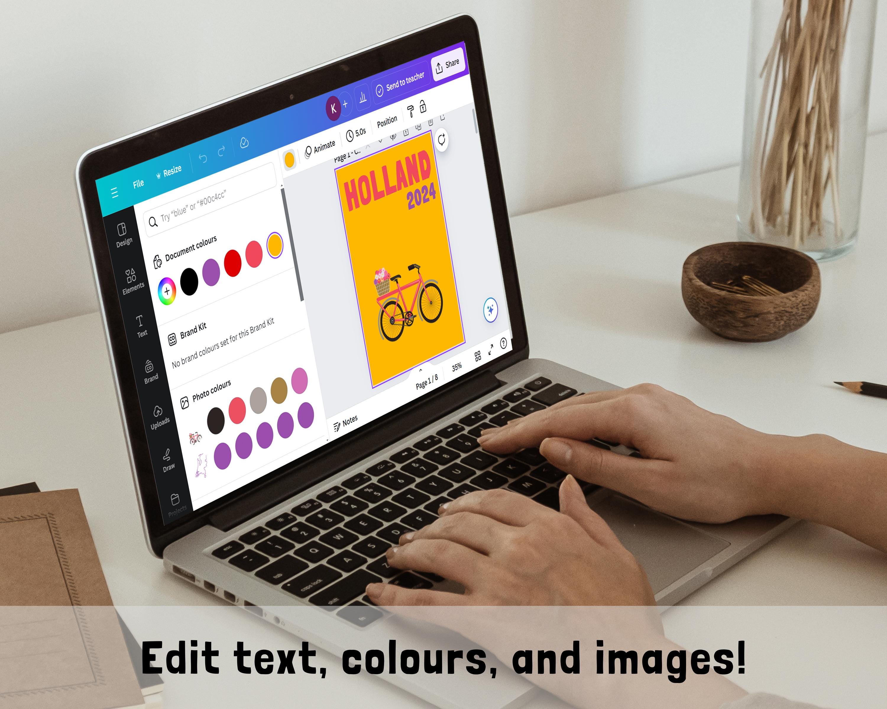 HOLLAND- Editable Travel Photo Book Cover! Downloadable Template for ...