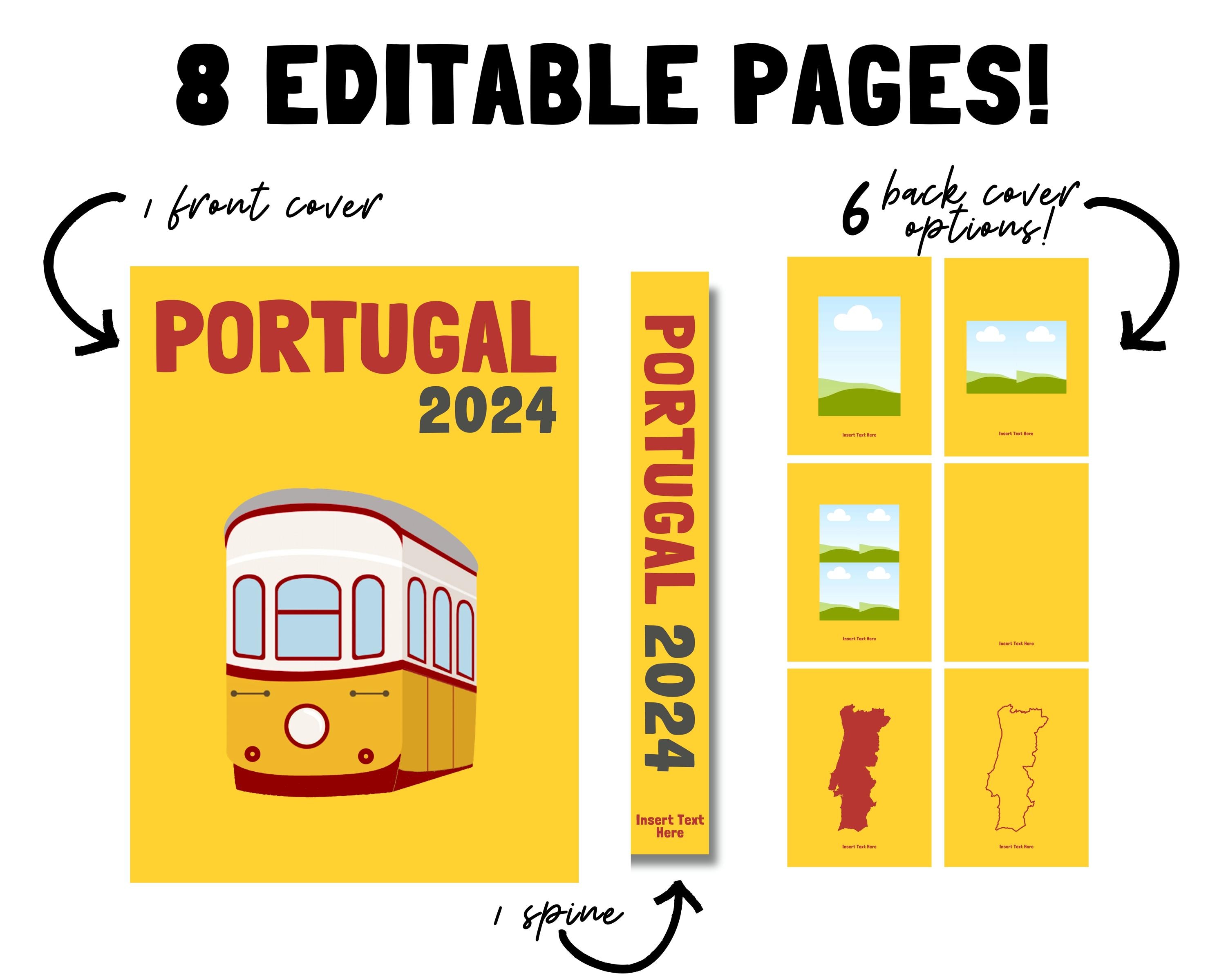 PORTUGAL - Editable Travel Photo Book Cover! Downloadable Template for ...