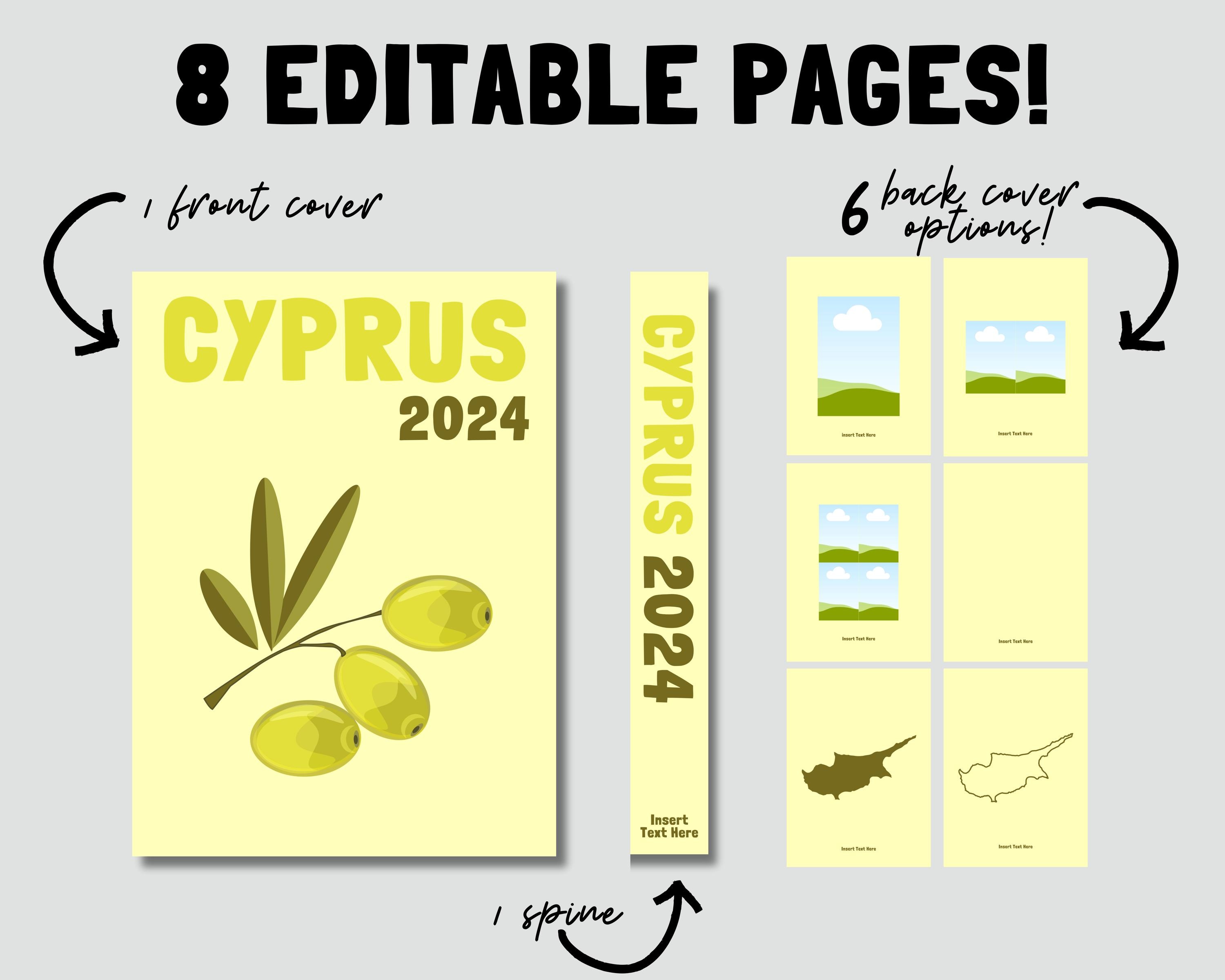 CYPRUS- Editable Travel Photo Book Cover! Downloadable Template for ...