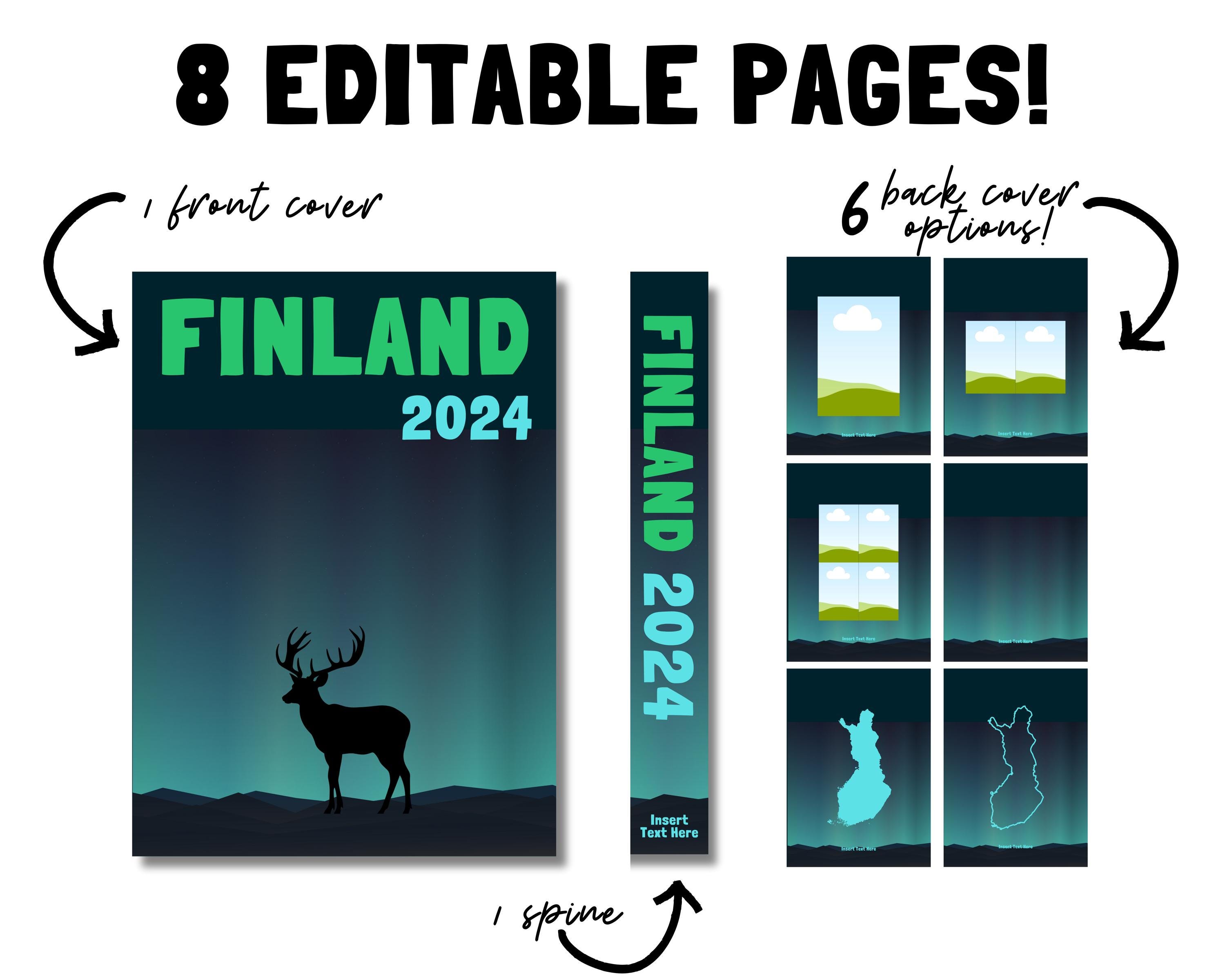 FINLAND- Editable Travel Photo Book Cover! Downloadable Template for ...