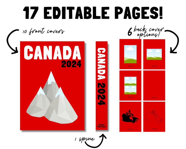 CANADA BUNDLE- 10 Editable Travel Photo Book Covers! Downloadable ...