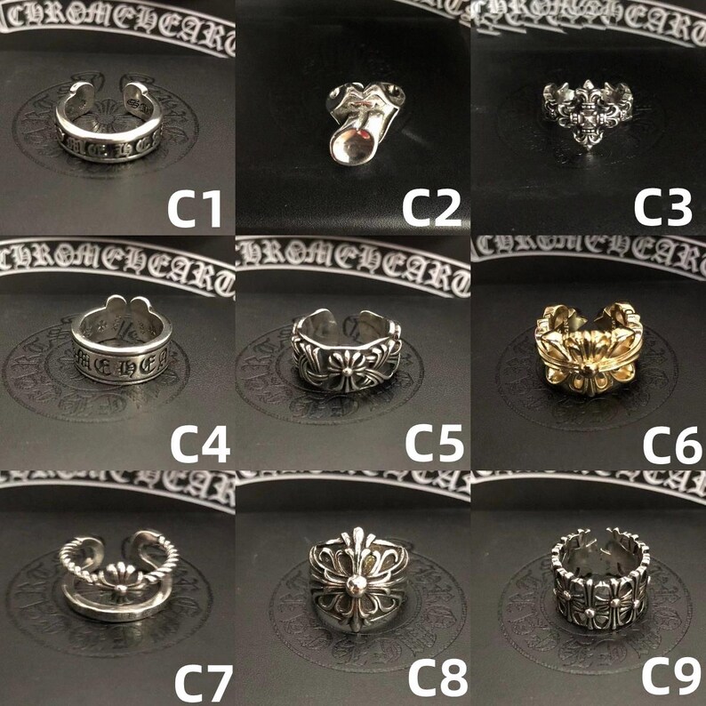 Chrome Hearts Ring vintage Silver Cross Flower Ring,punk Ring,forever ...